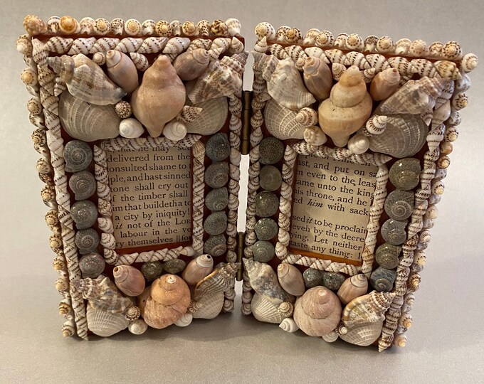 Handmade Shell Frame, One of a Kind Seashell Frame, Vintage Look Shell ...
