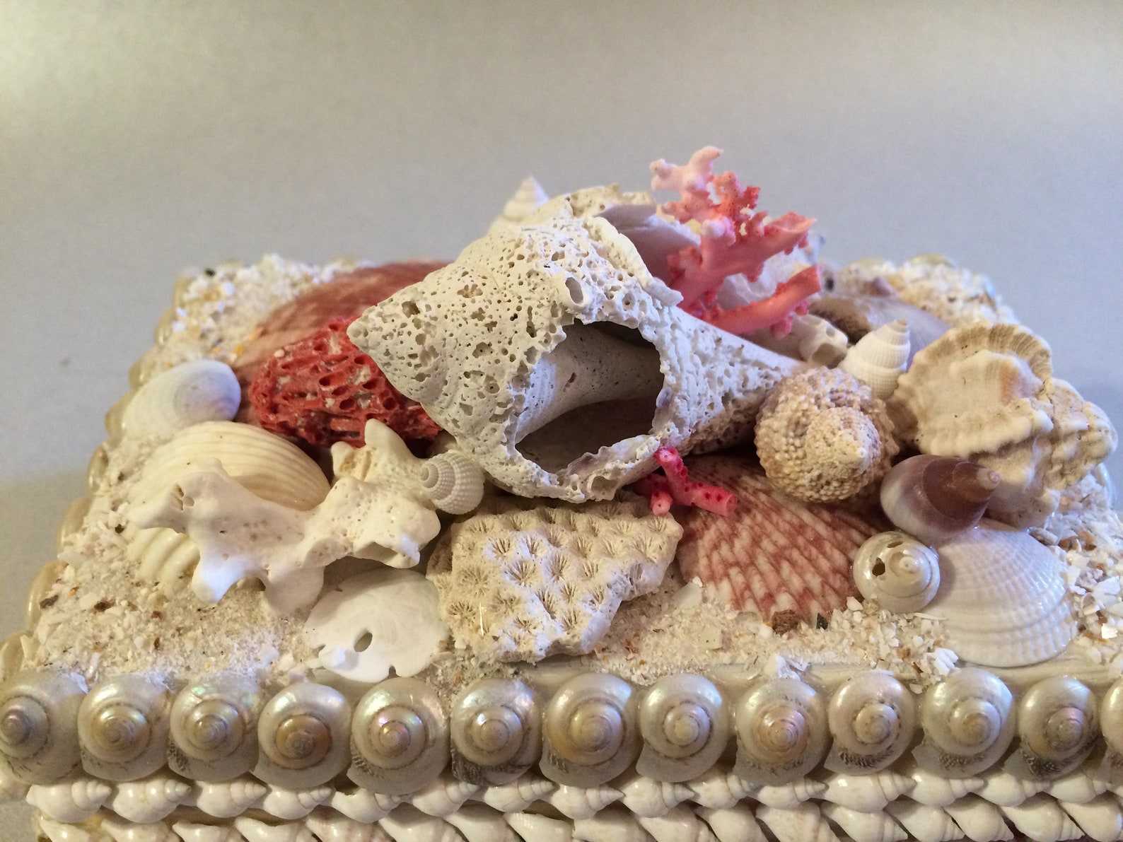 Handmade Seashell Box Encrusted Treasue Box Beach Decor Ocean Theme ...