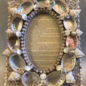 Handmade Shell Frame, One of a Kind Seashell Picture Frame, Pearlescent ...