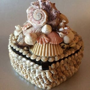 Handmade Vintage Seashell Box, One-of-a-kind Shell Box, Unique Gift ...