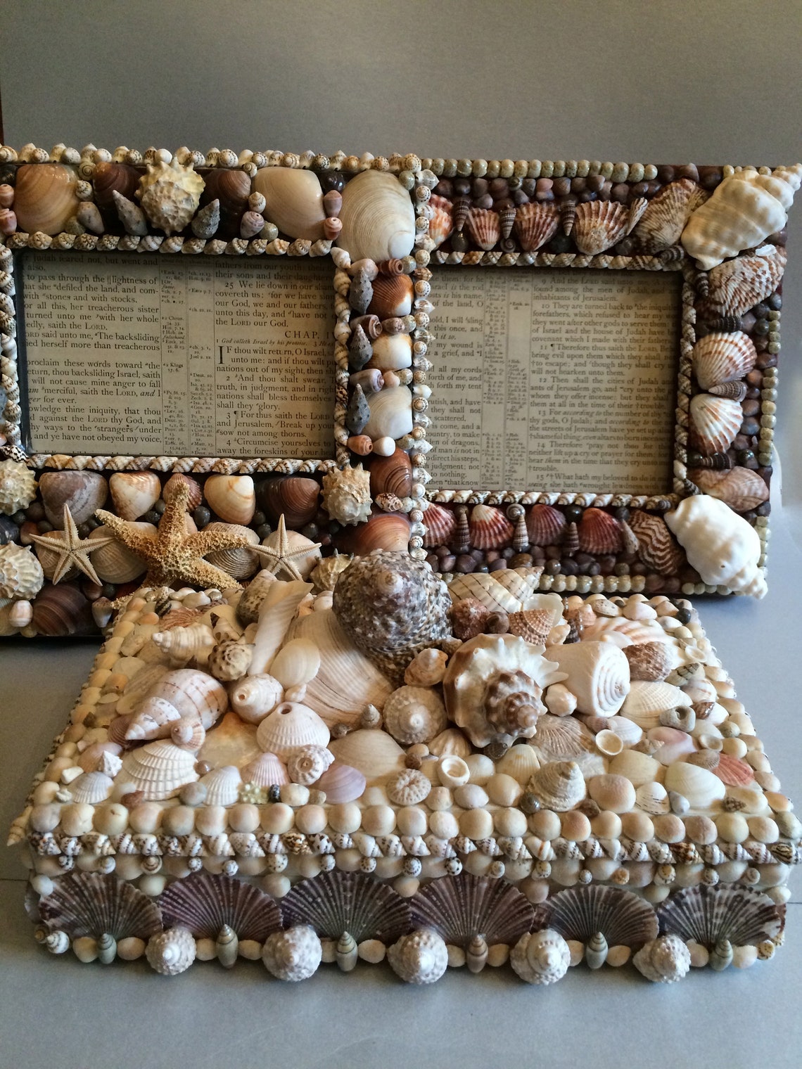 Handmade Seashell Picture Frame Shell Photo Frame Embellished | Etsy