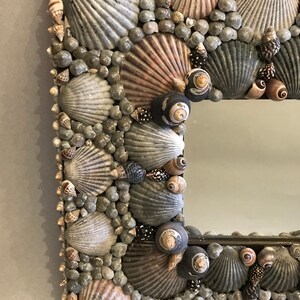 Handmade Shell Mirror, Decorative Seashell Mirror, Darker Color Palette ...