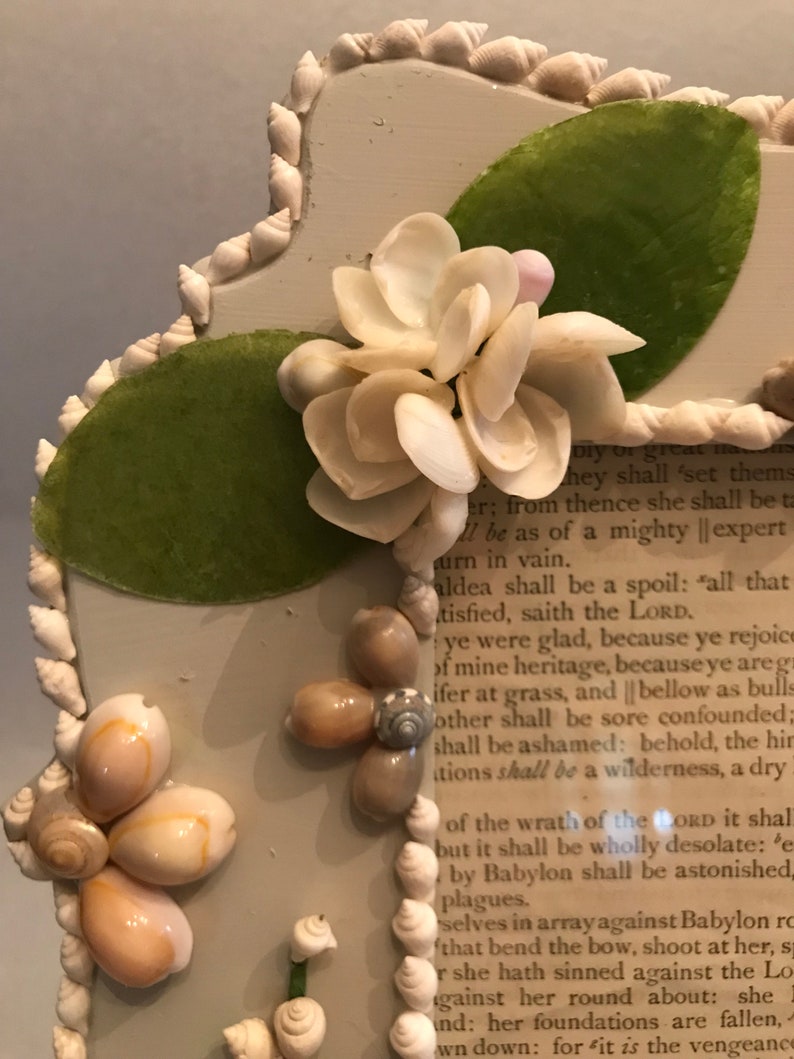 Handmade Shell Frame, Floral Series Seashell Picture Frame, Floral ...