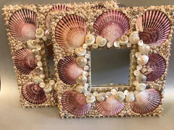 Handmade Shell Mirror Embellished Seashell Mirror | Etsy