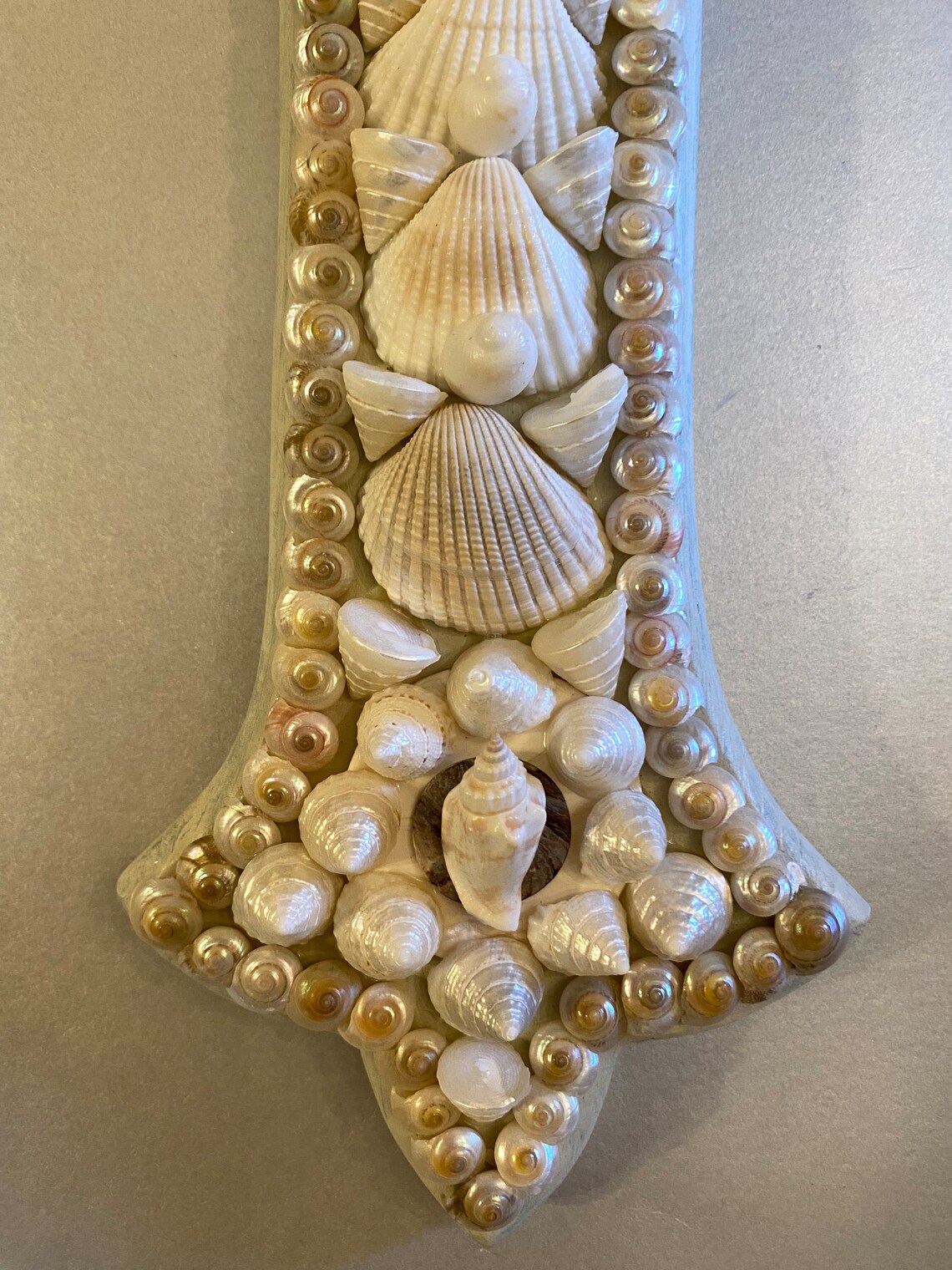 Embellished Ivory Shell Cross, Large Encrusted Seashell Cross, One of a ...