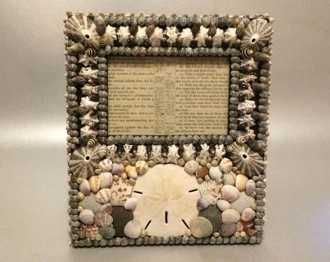 Handmade Seashell Picture Frame Shell Frame Beach Decor Coastal Style ...