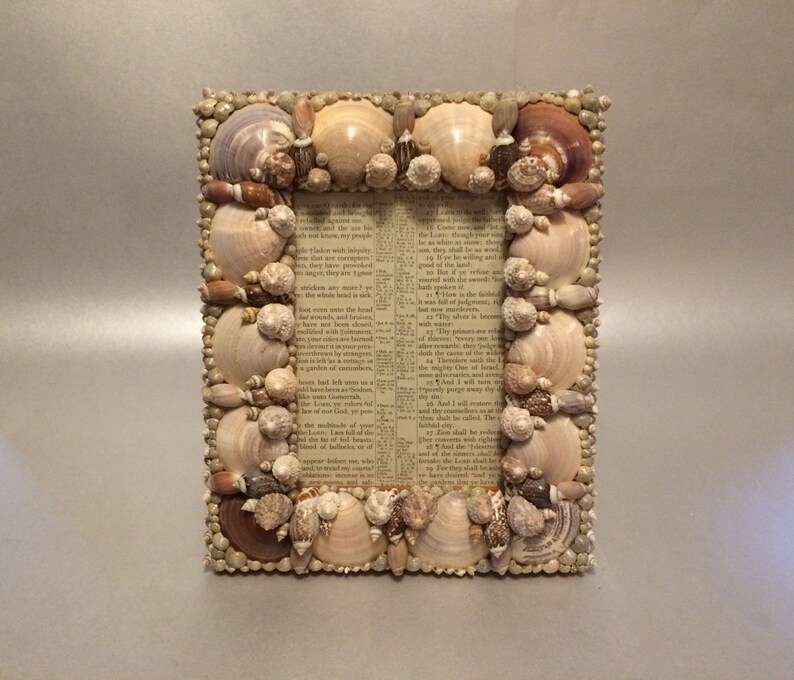 Handmade Seashell Picture Frame Shell Frame Beach Decor Ocean Shells ...