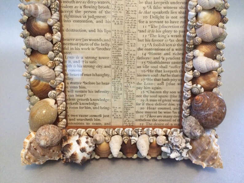 Handmade Seashell Picture Frame Shell Frame Beach Decor Coastal Style ...