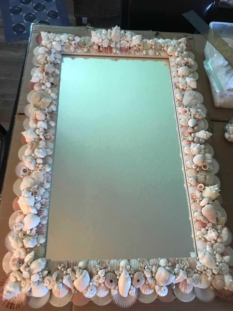 Large Shell Mirror Handmade Seashell Mirrors Custom Order - Etsy