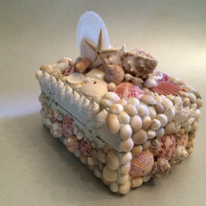 Handmade Seashell Box, Shell Treasure Box - Etsy