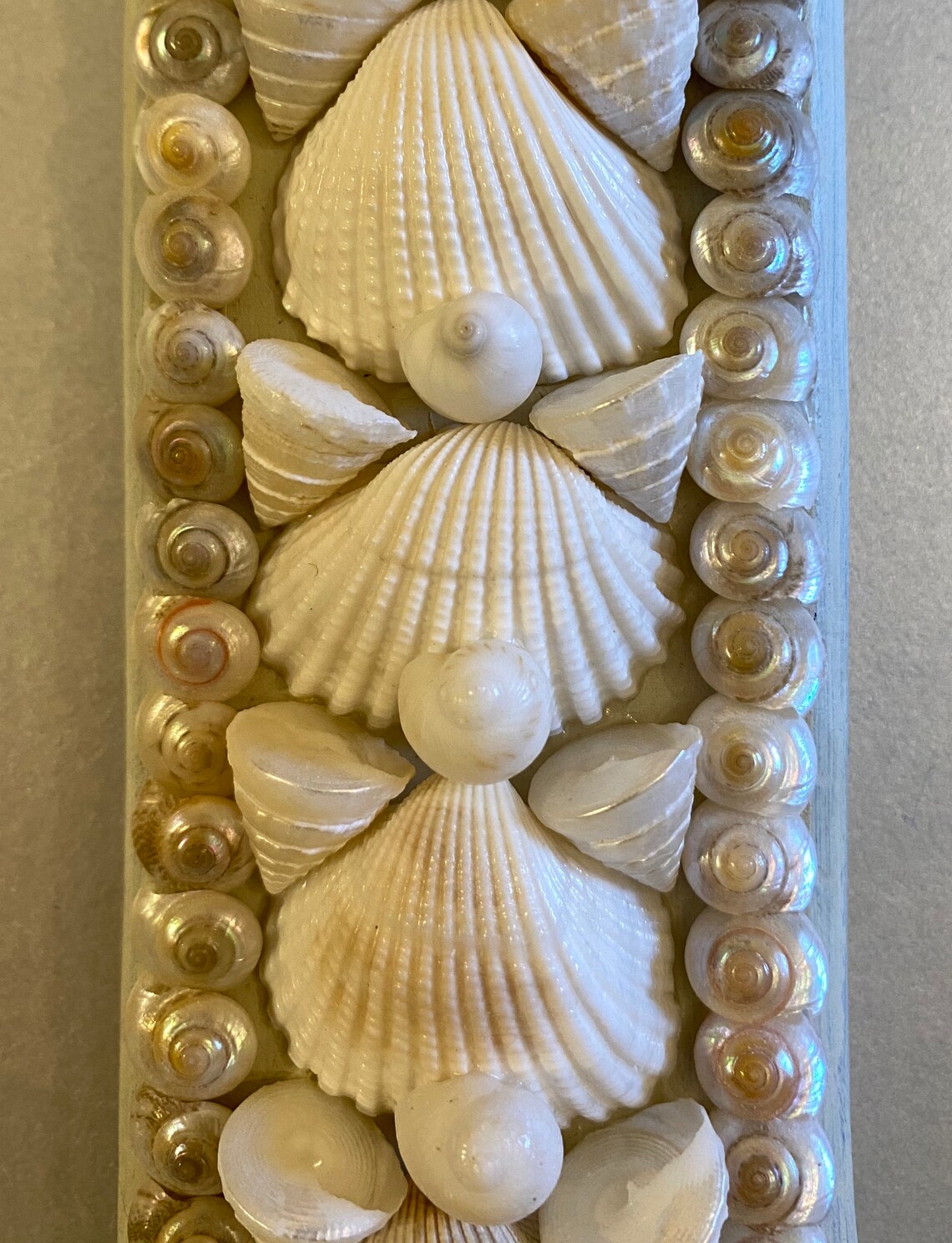 Embellished Ivory Shell Cross, Large Encrusted Seashell Cross, One of a ...