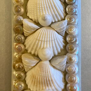 Embellished Ivory Shell Cross, Large Encrusted Seashell Cross, One of a ...