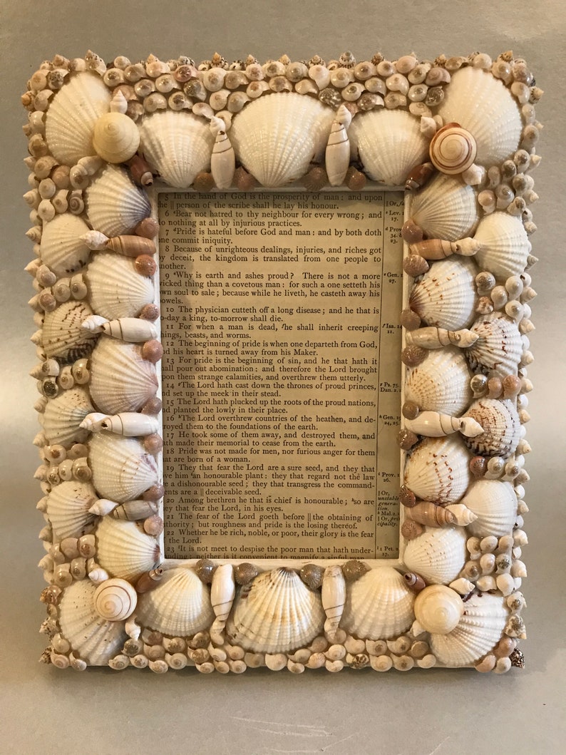Handmade Shell Frame, One of a Kind Seashell Frame, Coastal Style ...