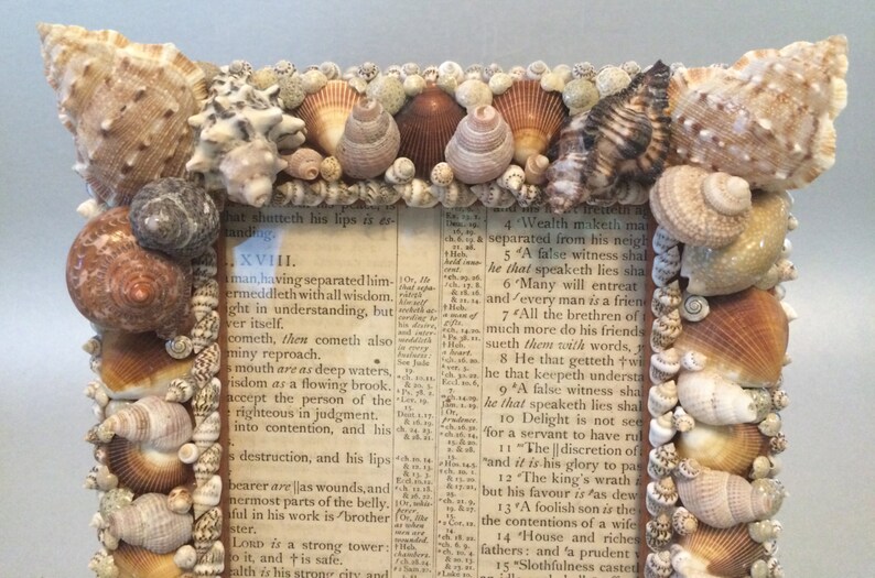 Handmade Seashell Picture Frame Shell Frame Beach Decor Coastal Style ...