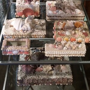 Handmade Shell Box, Ornate Encrusted Seashell Box - Etsy