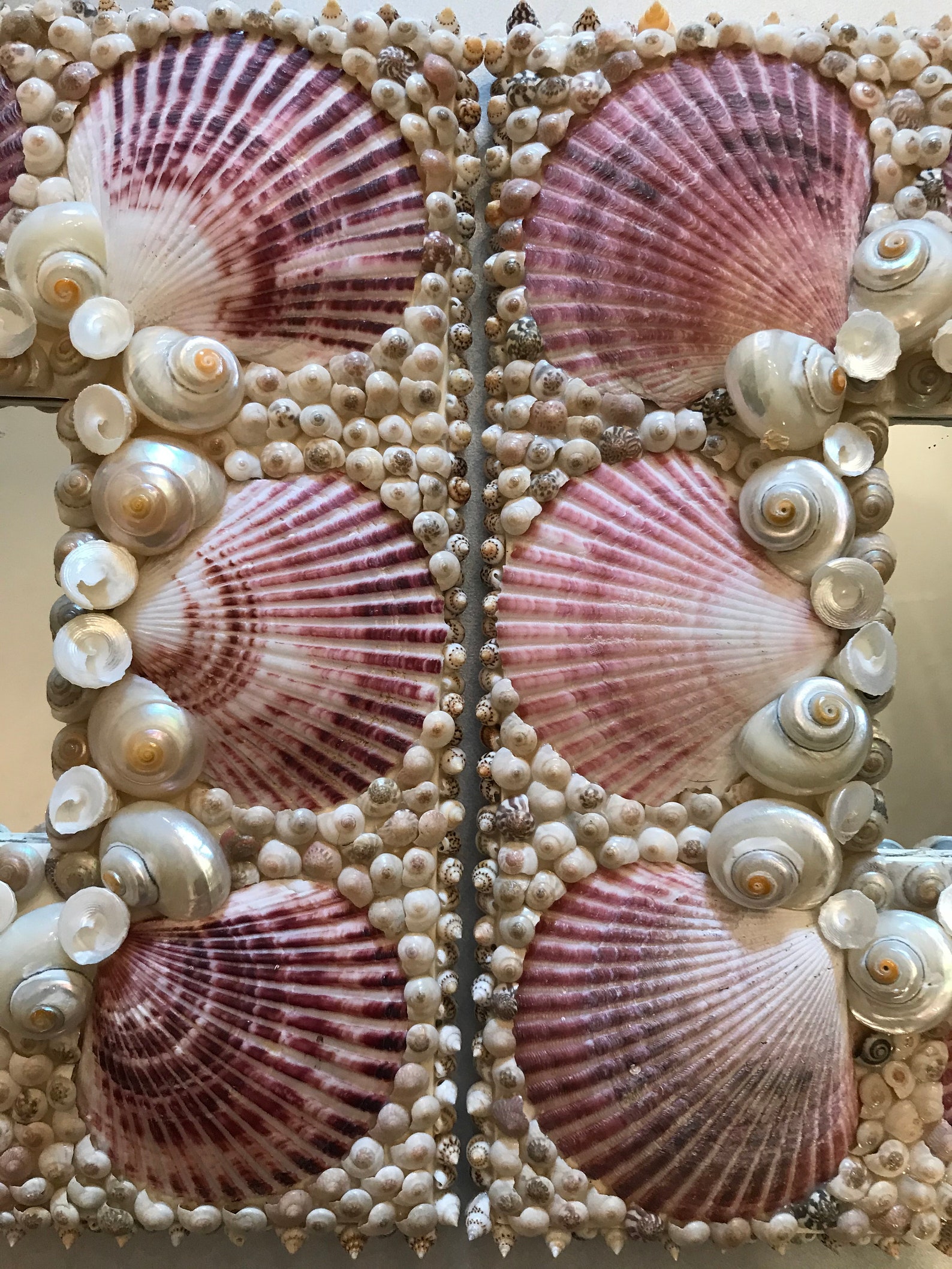 Handmade Shell Mirror Embellished Seashell Mirror Bydesignshellart - Etsy