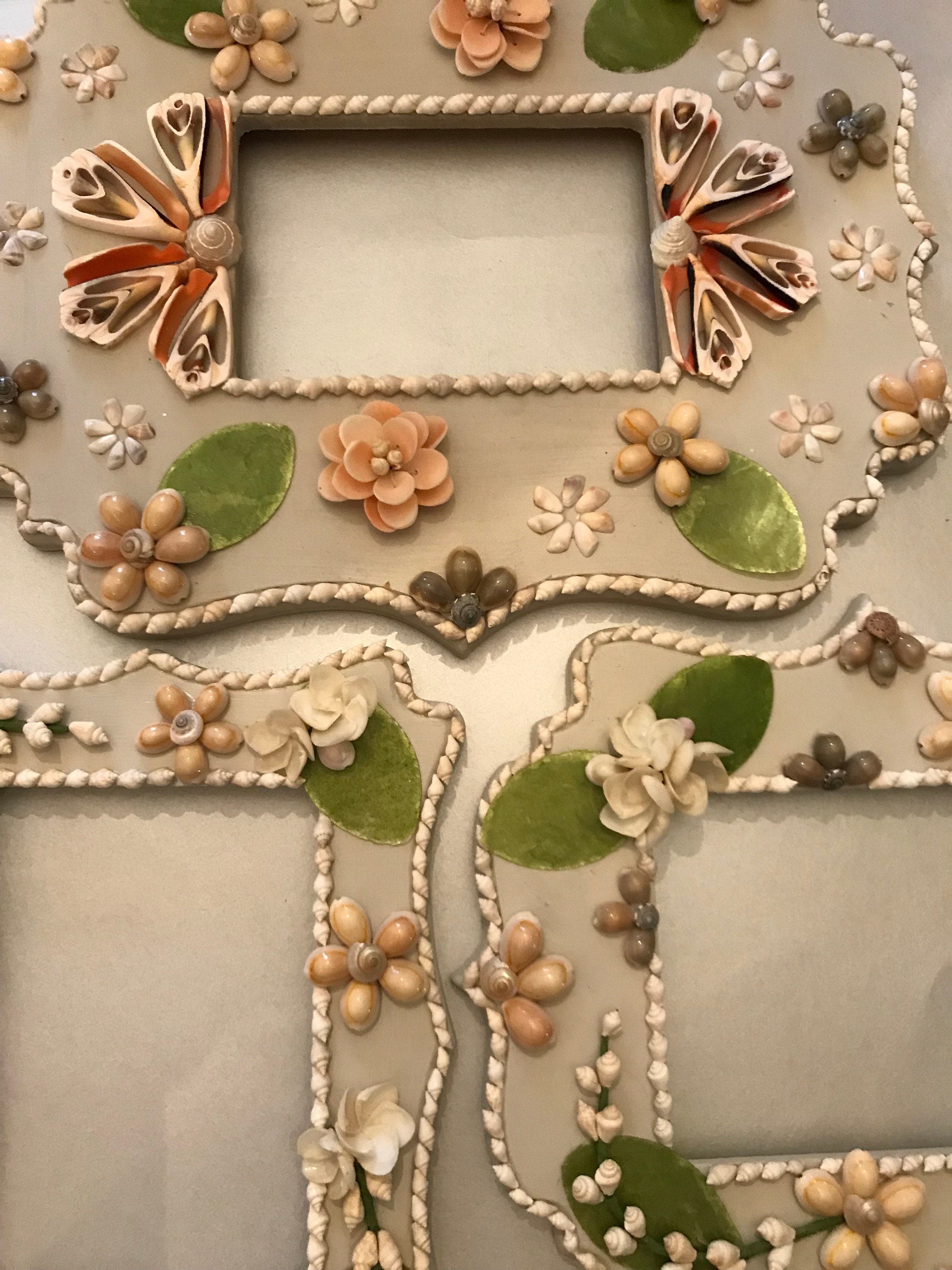 Handmade Shell Frame, Floral Series Seashell Picture Frame, Floral ...