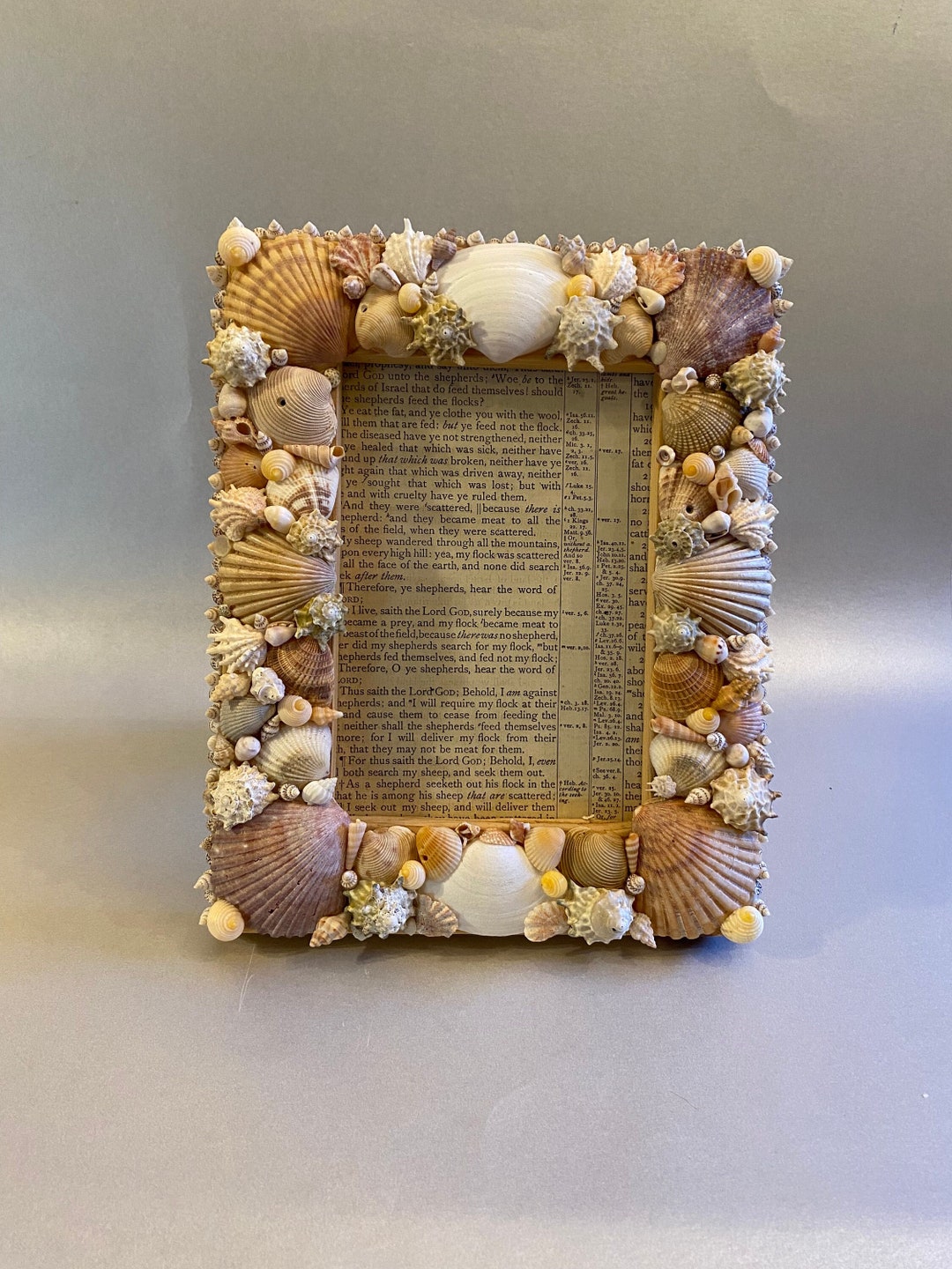 Handmade Shell Photo Frame, Encrusted Seashell Frame, One of a Kind ...