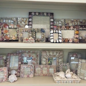 Handmade Seashell Picture Frame Shell Frame Beach Decor Coastal Style ...