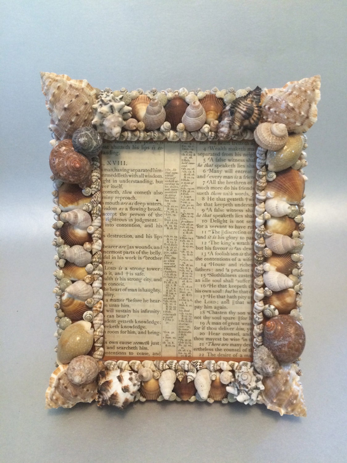 Handmade Seashell Picture Frame Shell Frame Beach Decor Coastal Style ...