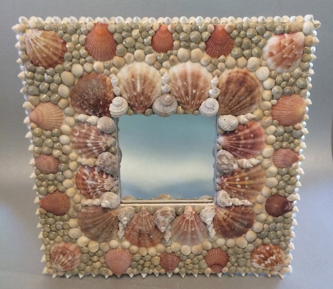 Handmade Seashell Mirror, Decorative Shell Mirror - Etsy