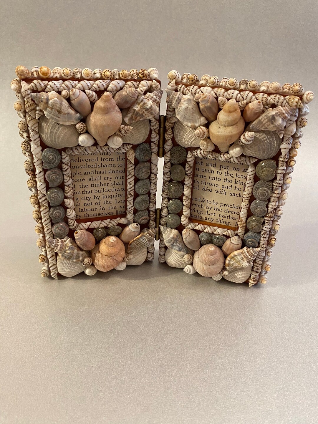 Handmade Shell Frame, One of a Kind Seashell Frame, Vintage Look Shell ...