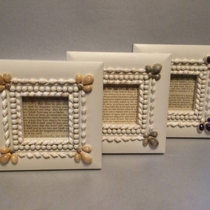 Handmade Seashell Picture Frame Shell Frame Beach Decor Coastal Style ...