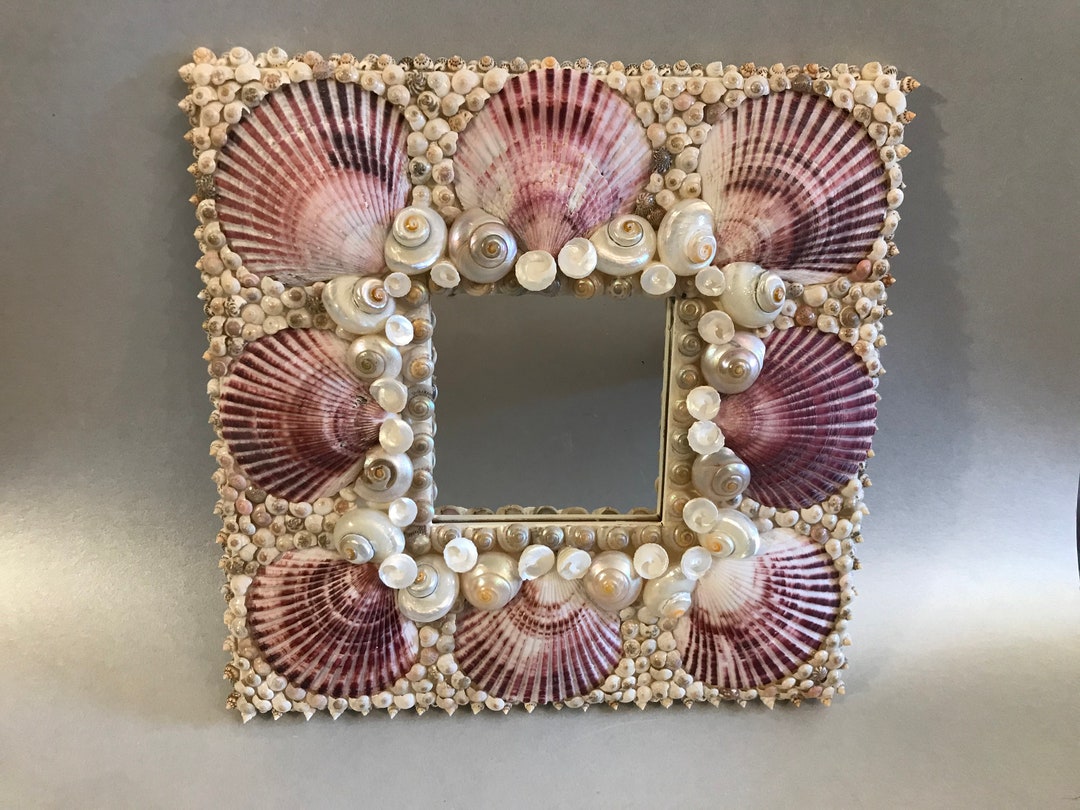 Handmade Shell Mirror Embellished Seashell Mirror Bydesignshellart - Etsy
