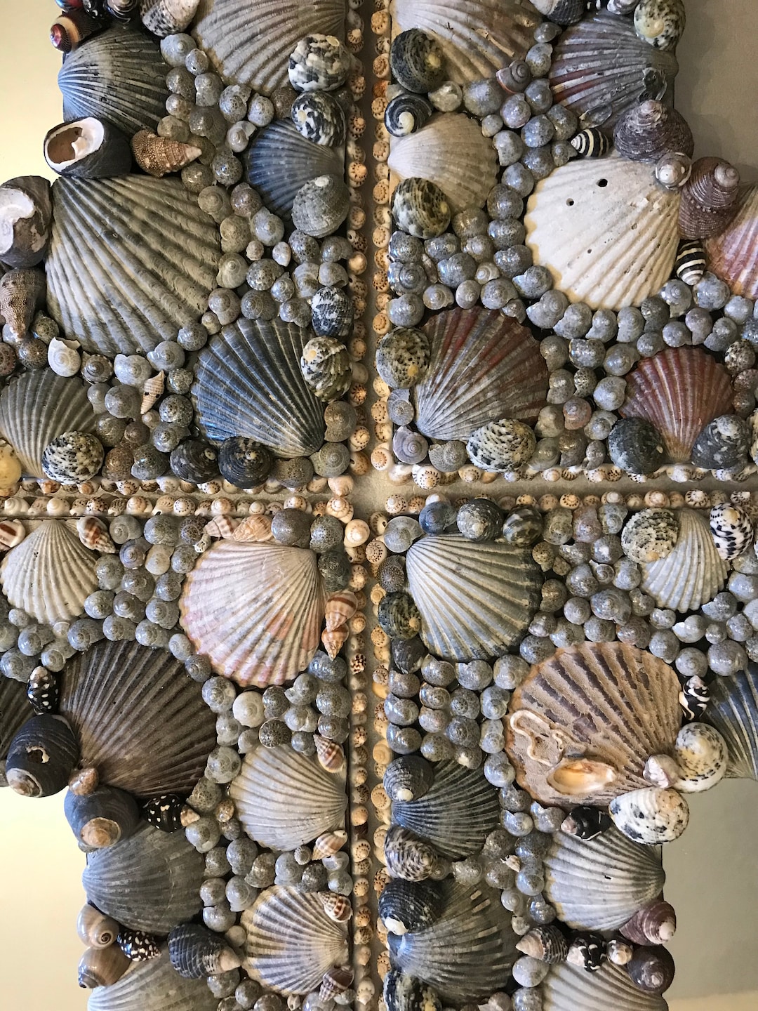 Handmade Shell Mirror, Decorative Seashell Mirror, Darker Color Palette ...