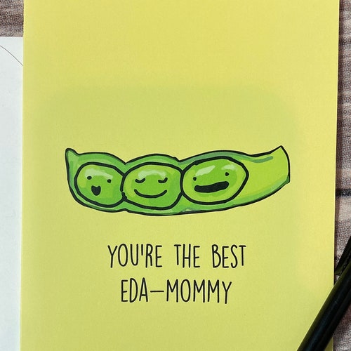 Funny Mother's Day Edamame Pun Card Love Mom Card Just - Etsy