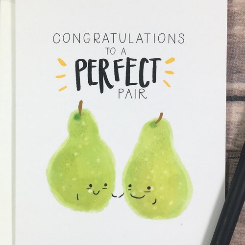 Funny Congratulations to a Perfect Pair Pear Food Pun | Etsy