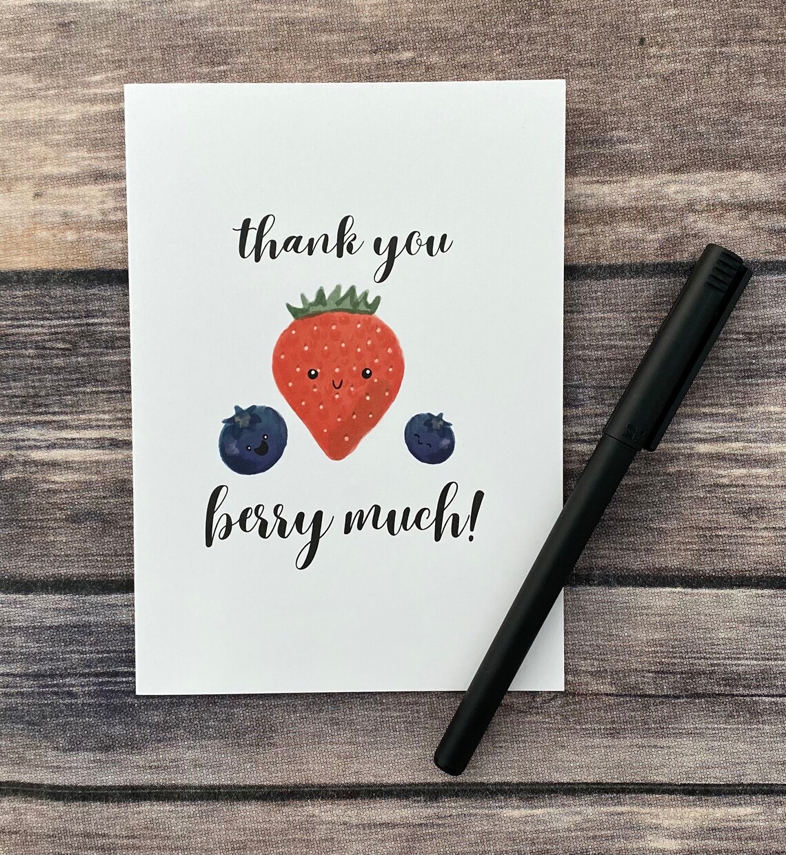Thank You Very Berry Much Funny Pun Card Pun Appreciation - Etsy