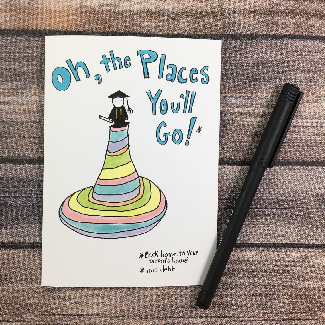 Funny Graduation Quote card high school grad card grad card | Etsy
