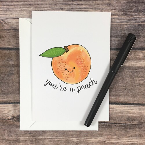 You're A Peach Card - Etsy