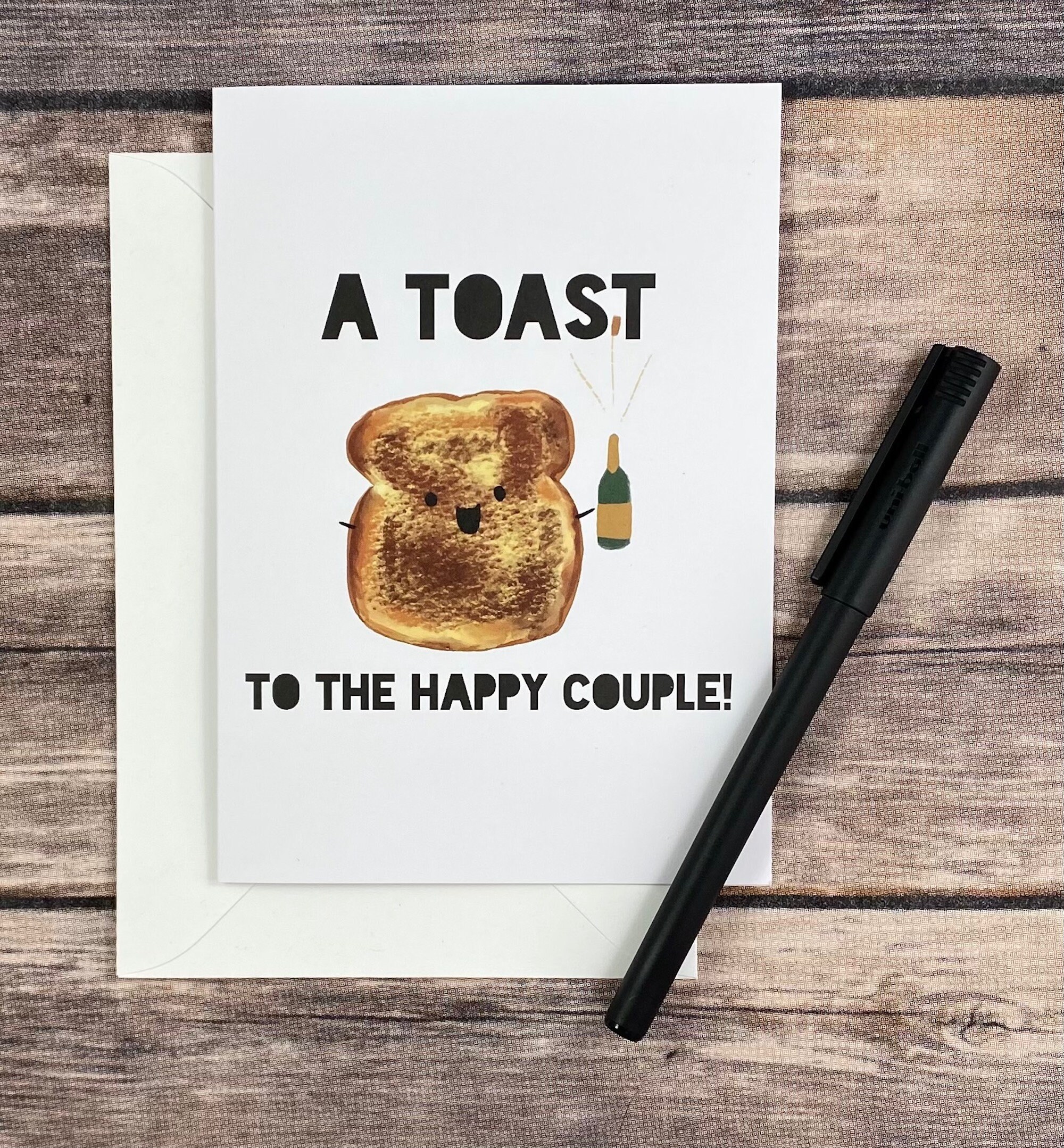 Funny Congratulations A Toast to the Happy Couple Food Pun | Etsy