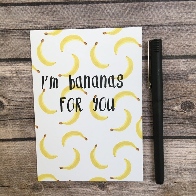 Funny Banana Love You Valentine Anniversary Pun Card Card - Etsy