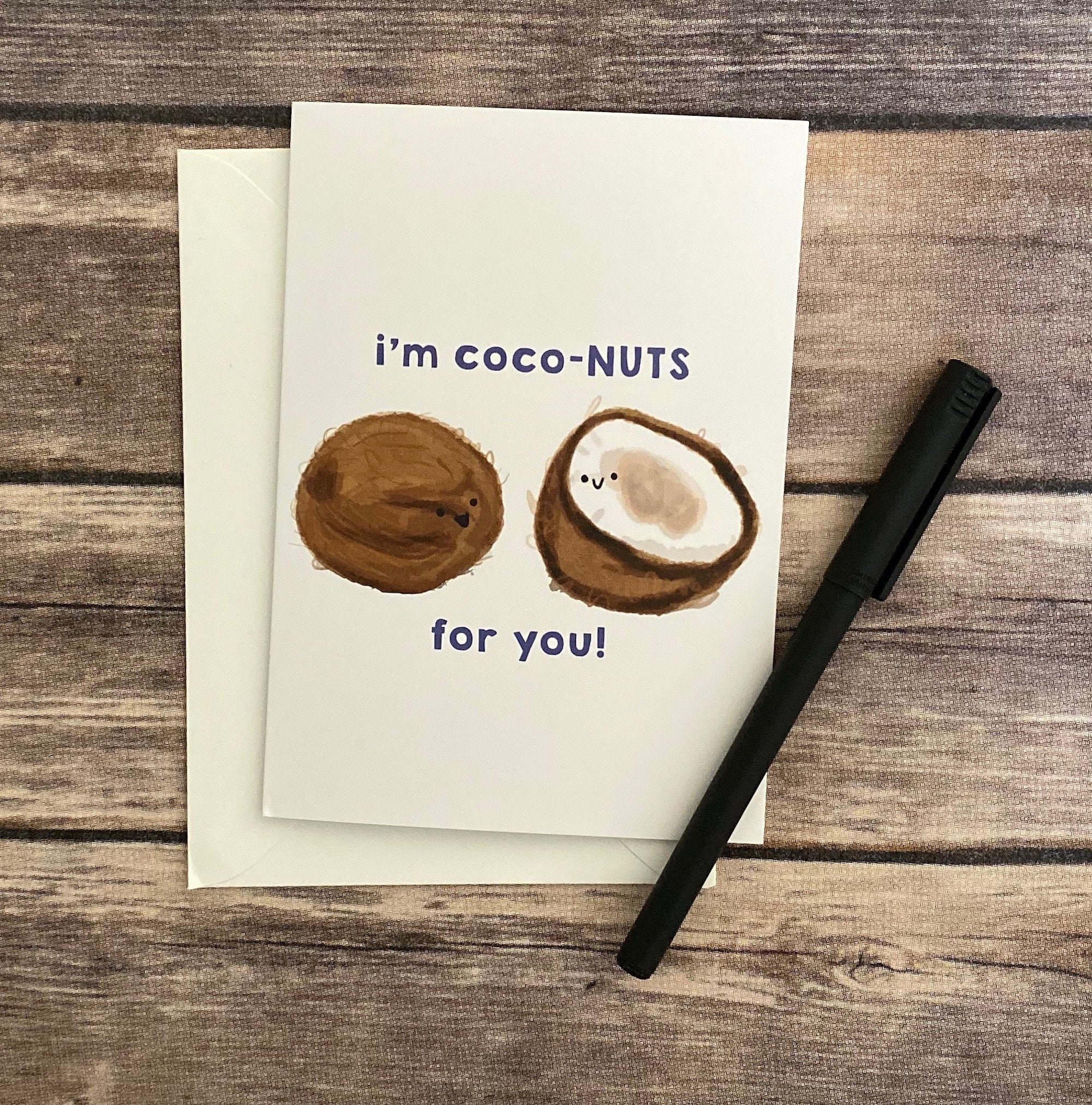 Funny I'm Coconuts for You Cute Romantic Love Card for - Etsy