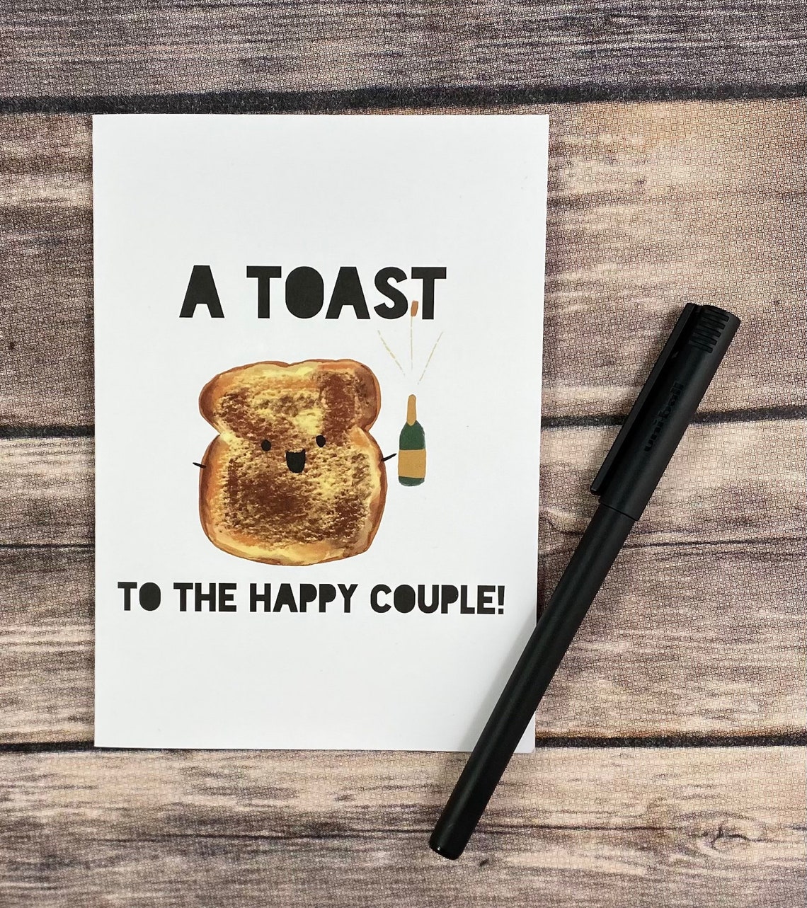 Funny Congratulations A Toast to the Happy Couple Food Pun | Etsy