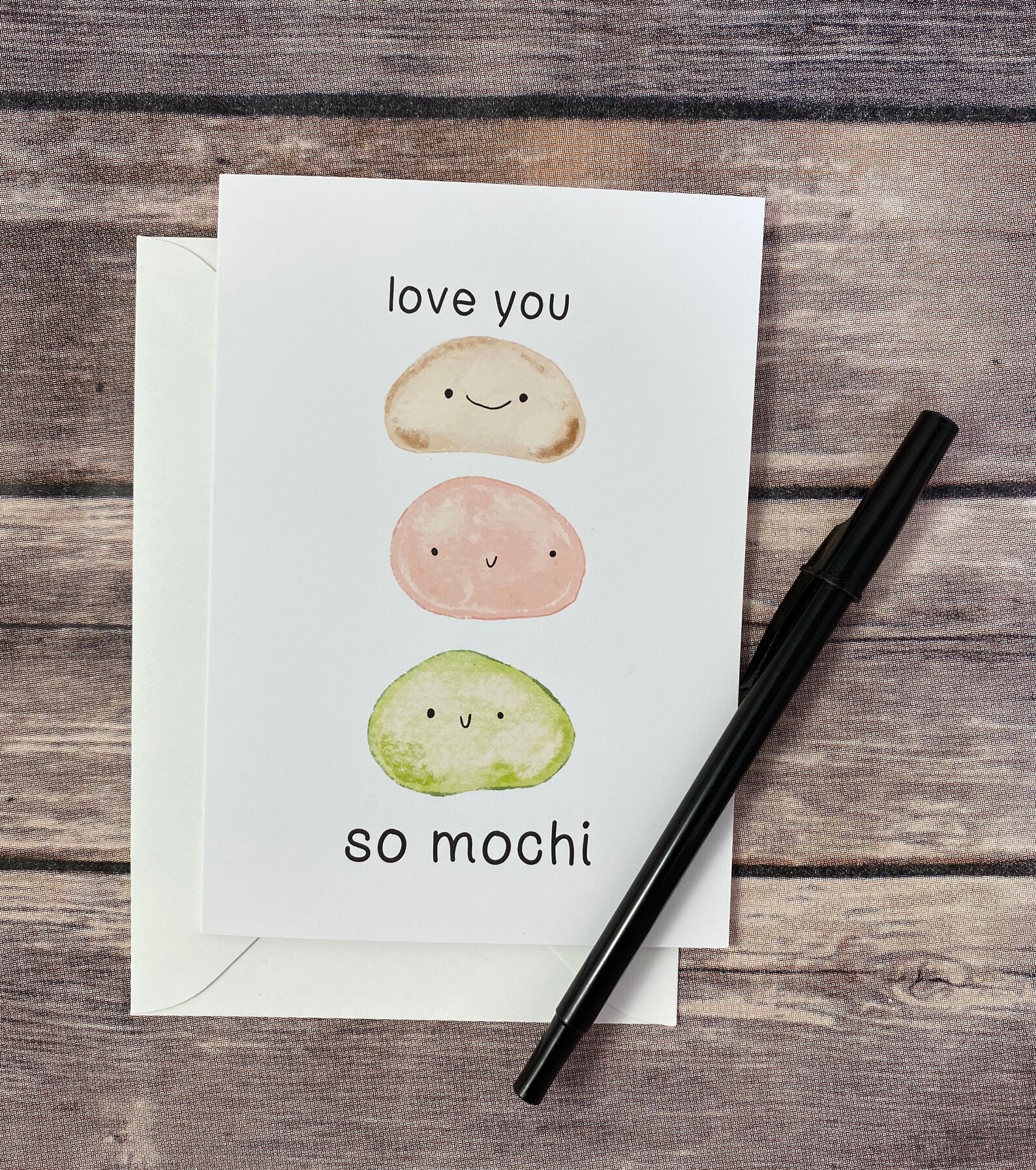 Love You so Mochi Funny Japanese Food Pun Card for | Etsy