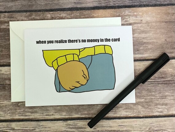 Funny Arthur Meme Birthday Money Holder Card | Etsy