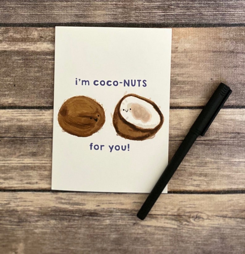 Funny I'm Coconuts for You Cute Romantic Love Card for - Etsy