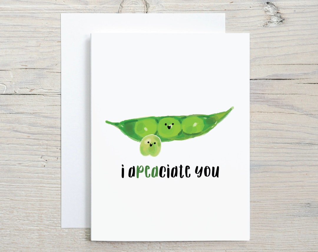 Funny I Apeaciate You Thank You Appreciation Food Pun Card - Thinking ...