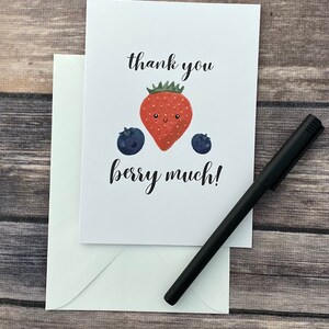 Thank You Very Berry Much Funny Pun Card Pun Appreciation Card Host ...