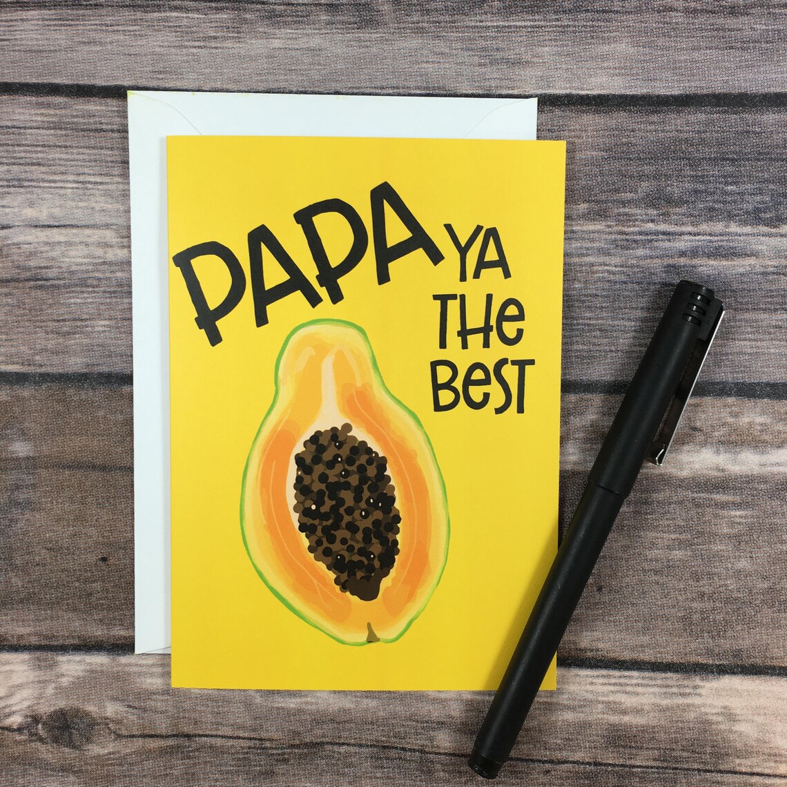 Funny Papaya Papa You're the Best Food Pun Father's Day Card - Card for ...