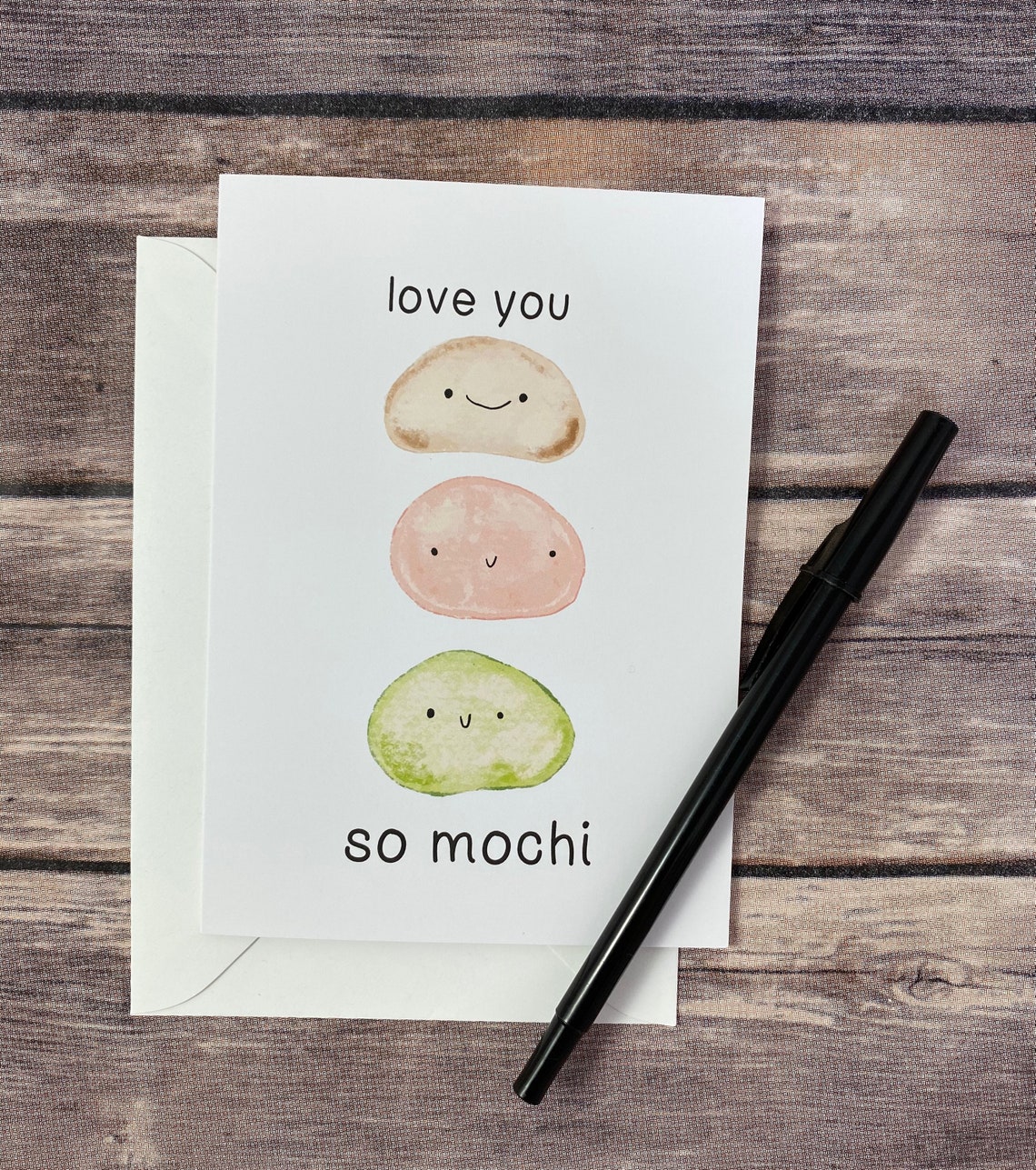 Love You so Mochi Funny Japanese Food Pun Card for | Etsy
