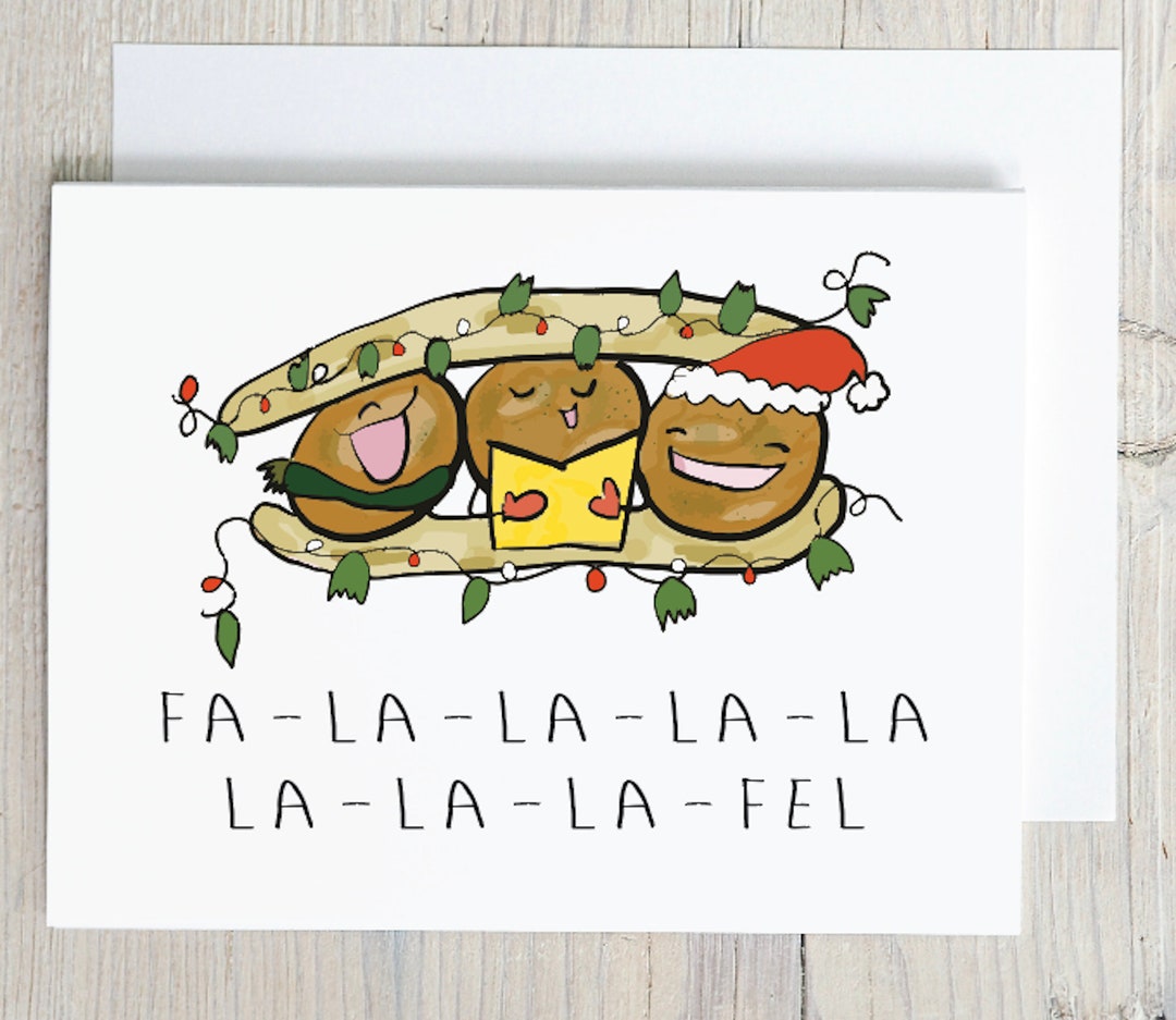 Funny Falafel Holiday Card Christmas Carol Food Pun Gift - Etsy