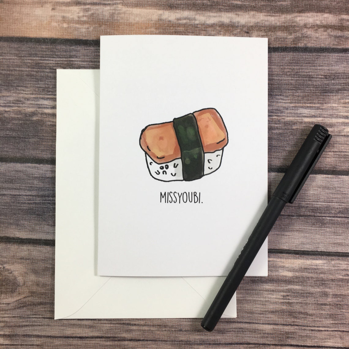 Funny Long Distance Spam Musubi Miss You Card Thinking of | Etsy