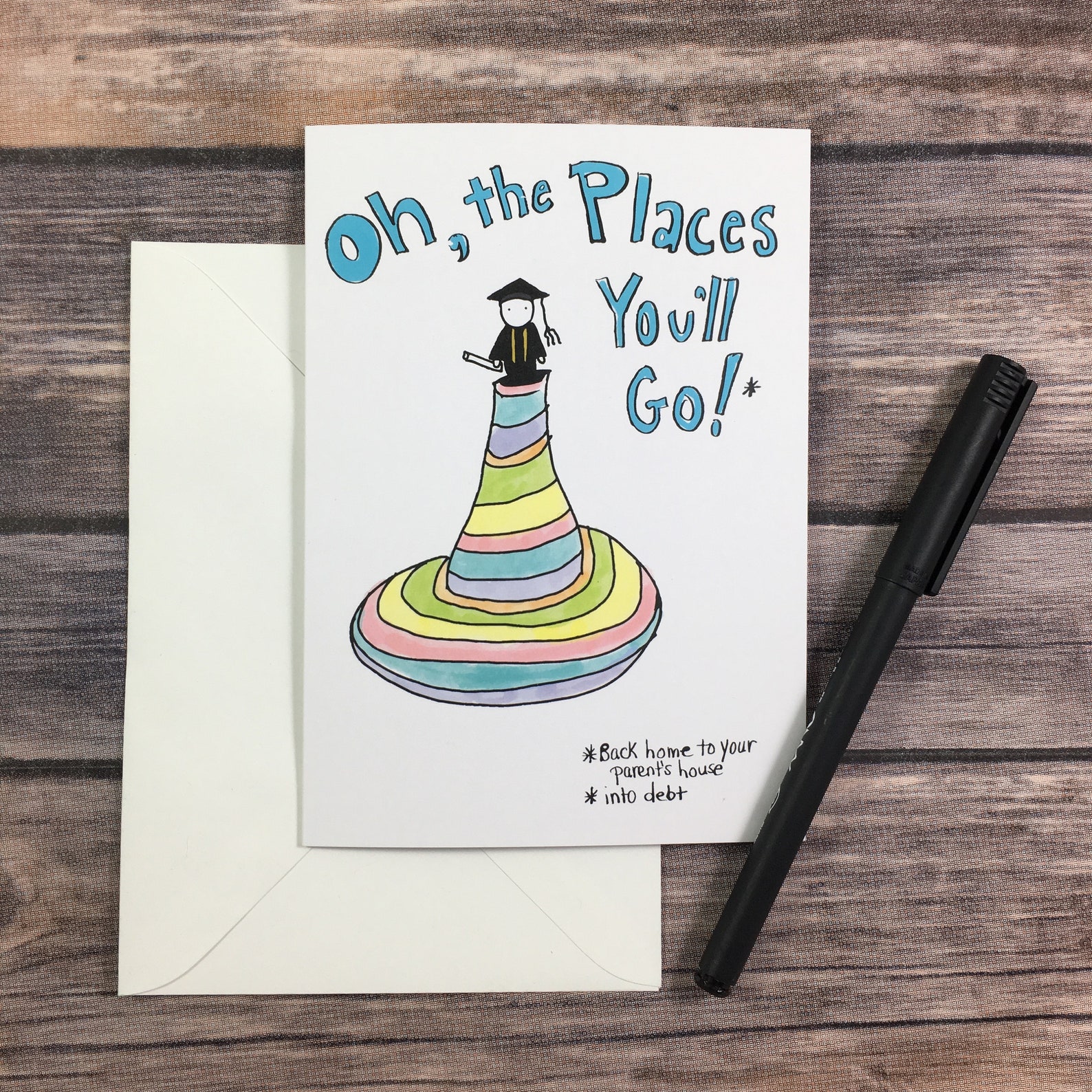 Funny Graduation Quote card high school grad card grad card | Etsy