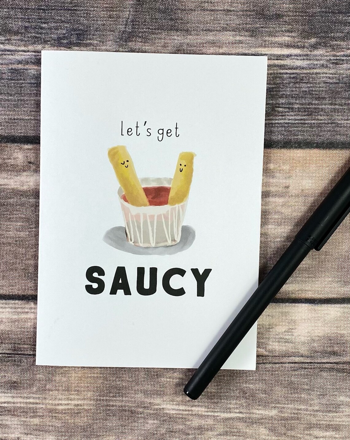 Funny Sexy Lets Get Saucy French Fries Ketchup Pun Etsy
