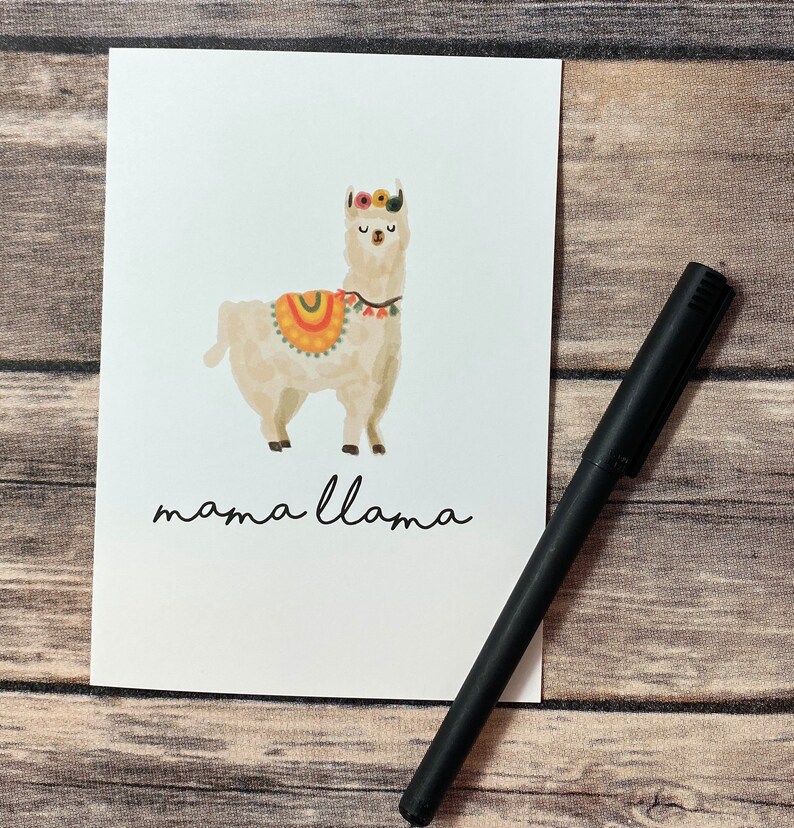 Cute Mama Llama Mother's Day Card Mom Birthday Card - Etsy